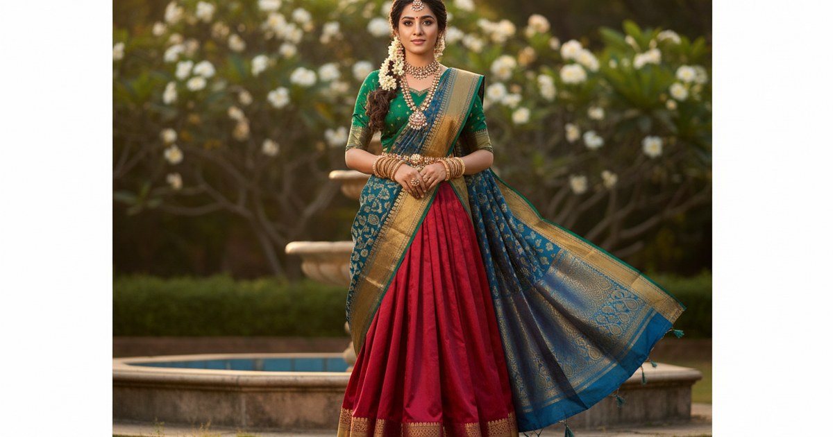 Half Saree Langa Voni: South Indian Elegance | Anandi Fashions